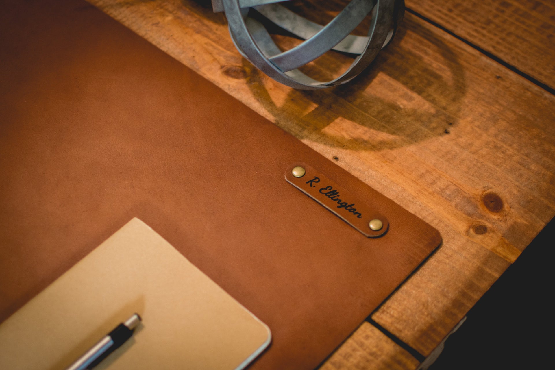 Personalized Leather Desk Mat for Office – Iron and Grain Leather Co.