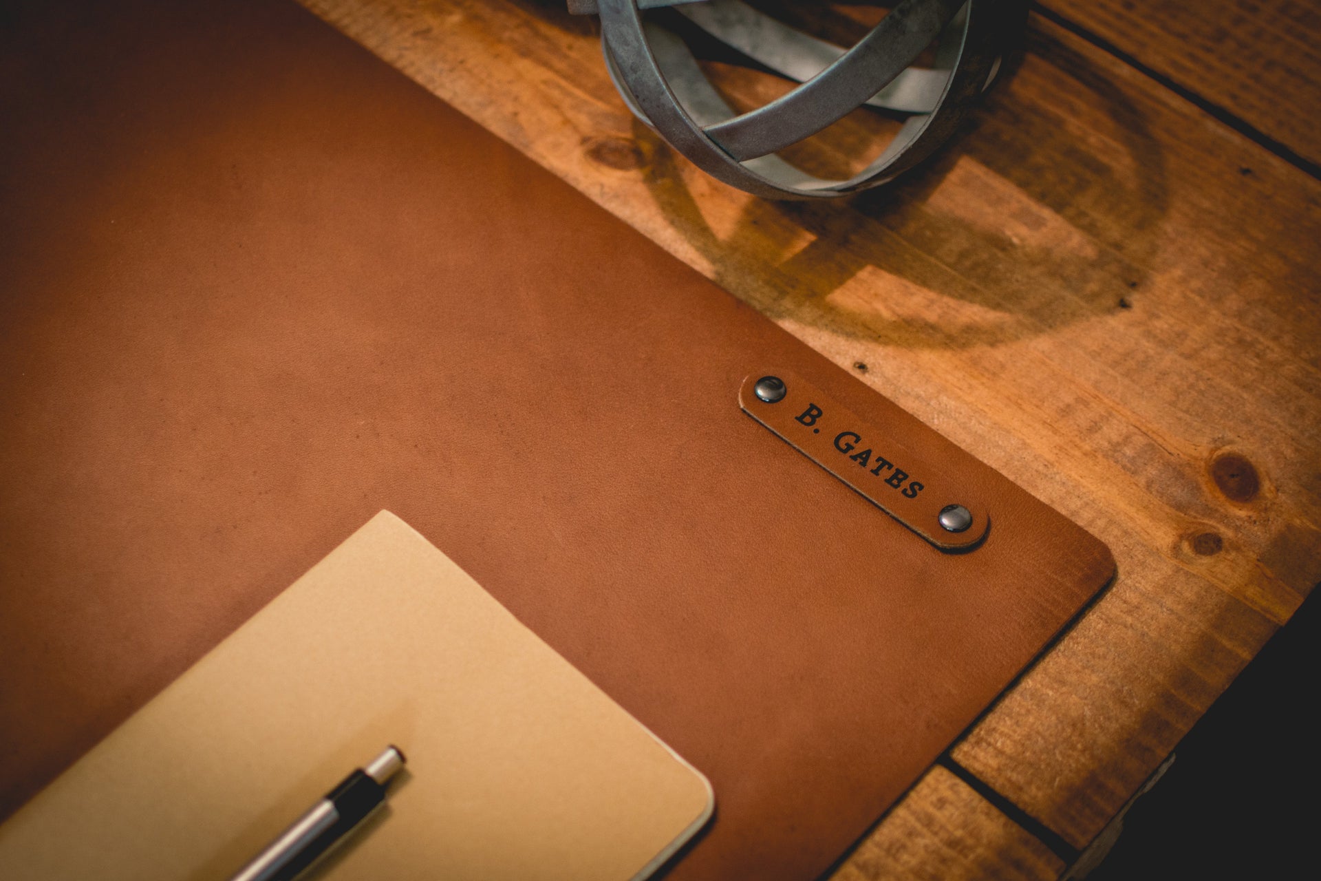 Personalized Leather Desk Mat for Office – Iron and Grain Leather Co.