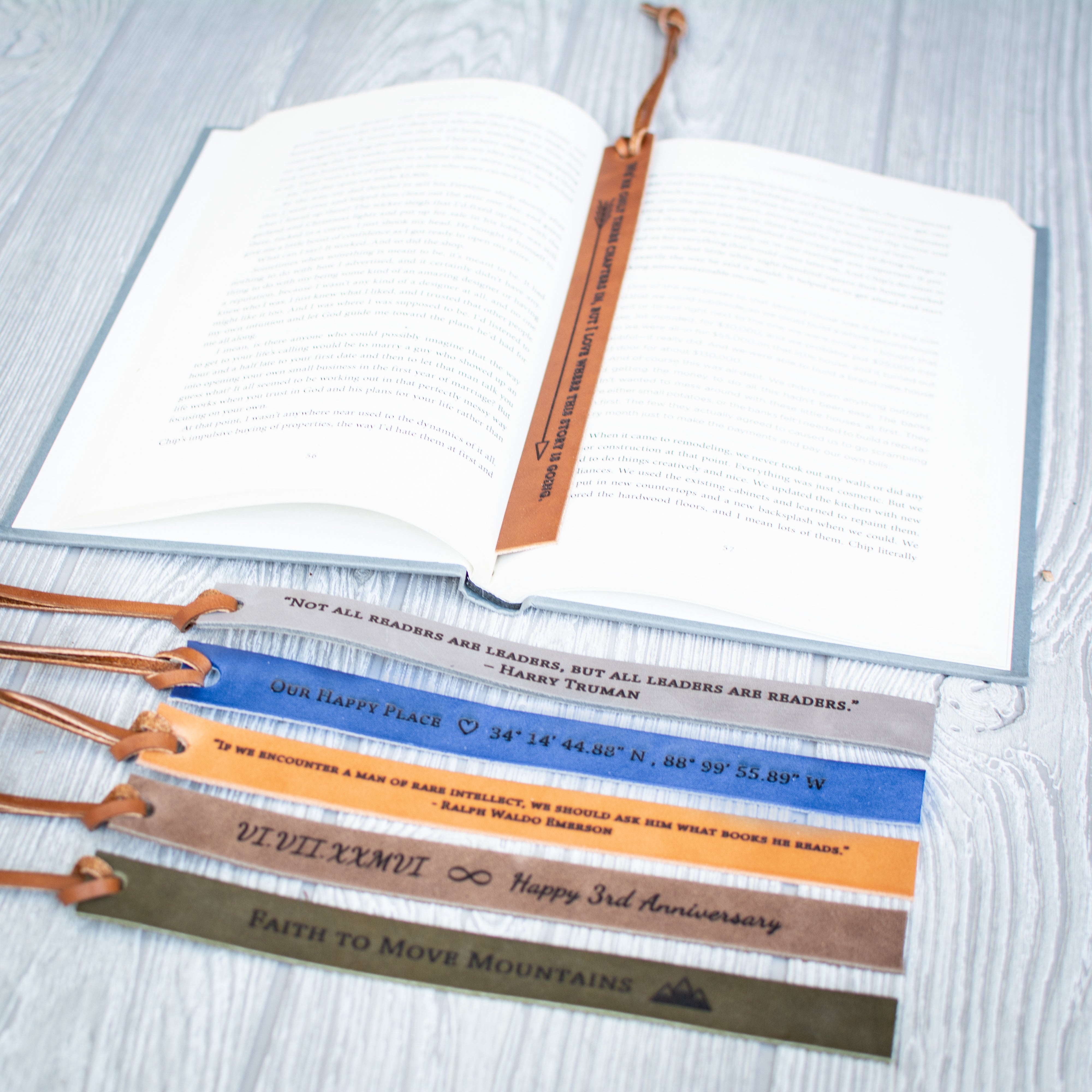 Personalized Leather Bookmark - Engraved - Custom Gift – Iron and Grain ...